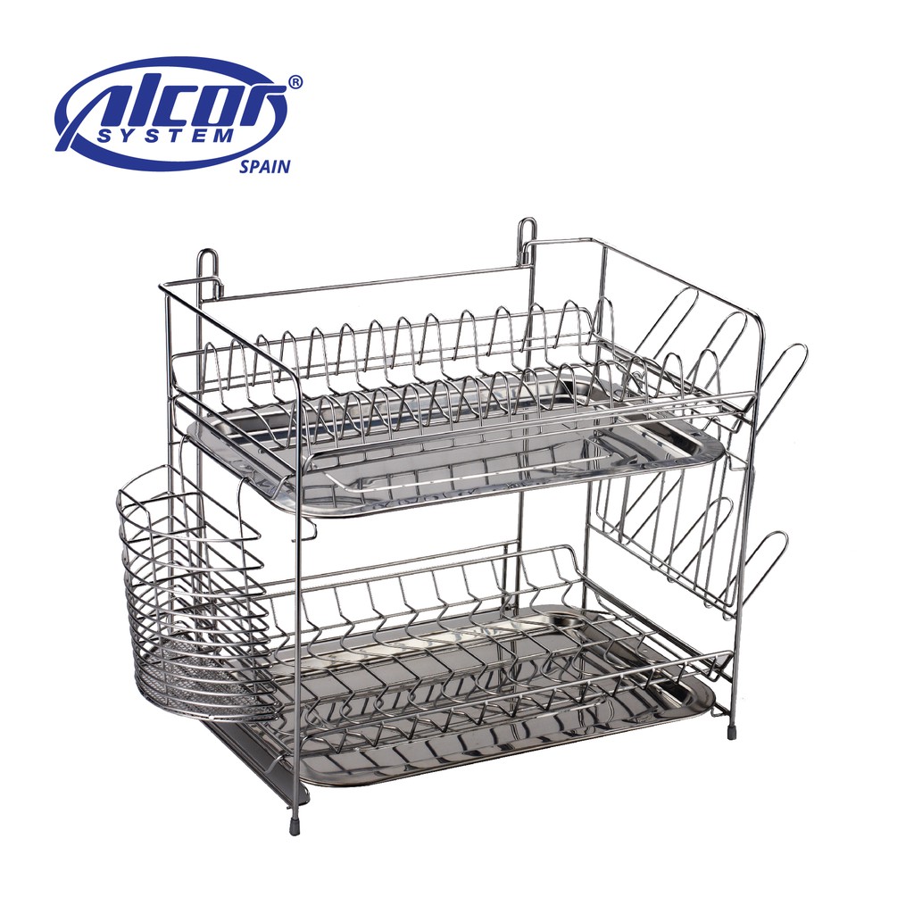2-Tier SUS304 Stainless Steel Multi Purpose Rack/Dapur Rak/ Rak Pinggan ...
