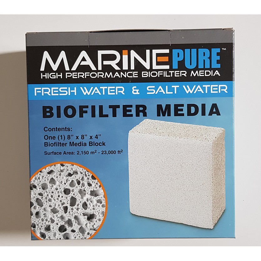 marine pure block 8x8x4" high performance biological filter media for ...