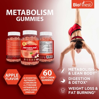 Biofinest Metabolism Gummy Supplement - Apple Cider Vinegar Vitamin B ...