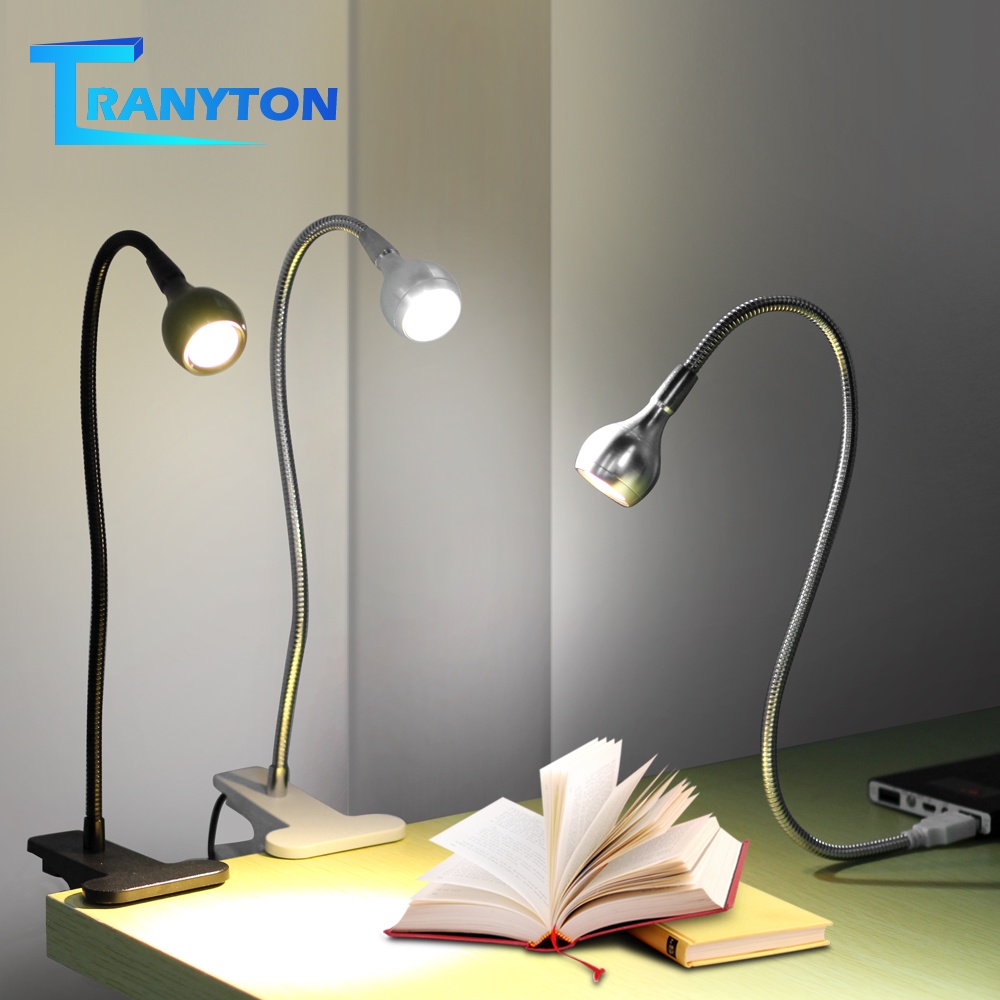 Tranyton Lighting LED Table Desk Lamp with Clip Flexible LED Reading ...