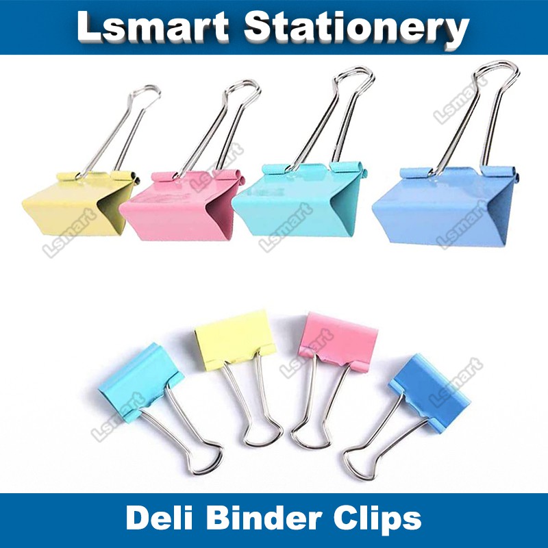 Deli Paper Binder Clips★15mm★19mm★Colourful paper clip | Shopee Singapore