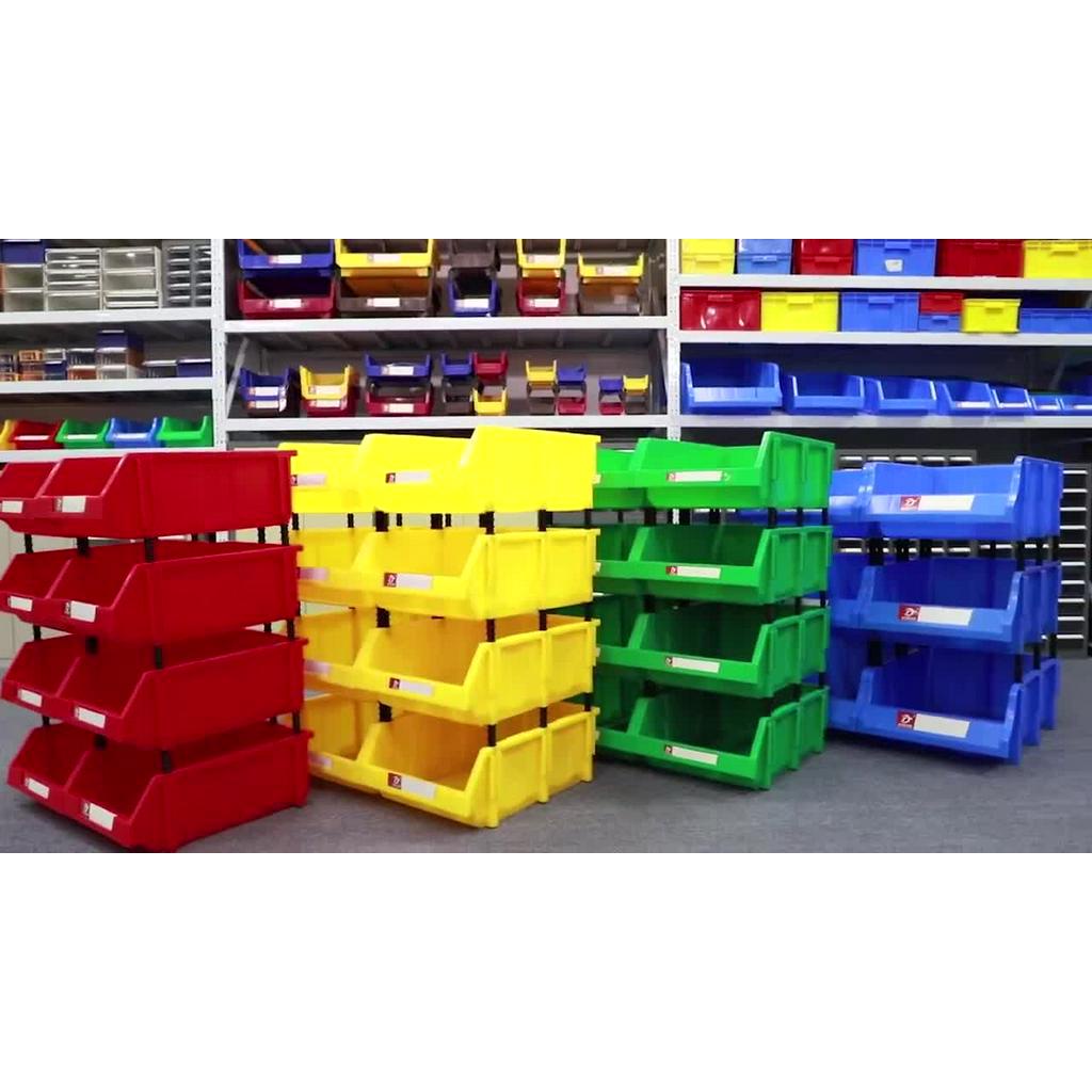 LEADLOONG-X Series | Plastic stackable parts bin for warehouse Shelf ...
