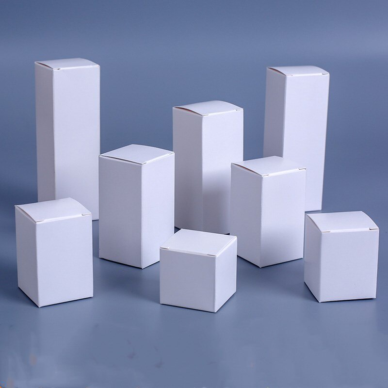50pcs/Lot White Cardboard Packaging Box 350G Square Blank Small Gift ...