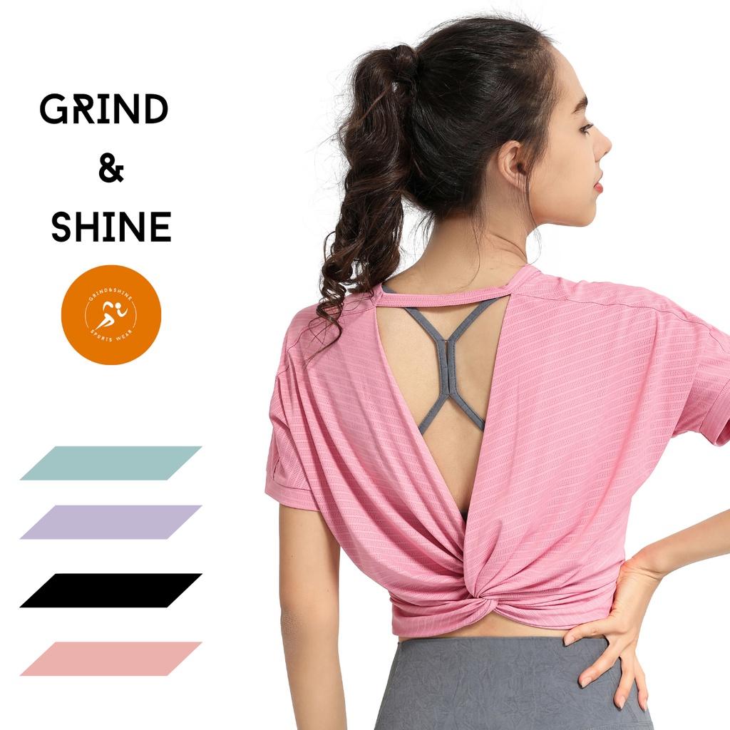 [SG READY STOCK] Premium quick dry yoga top/breathable running mesh gym ...