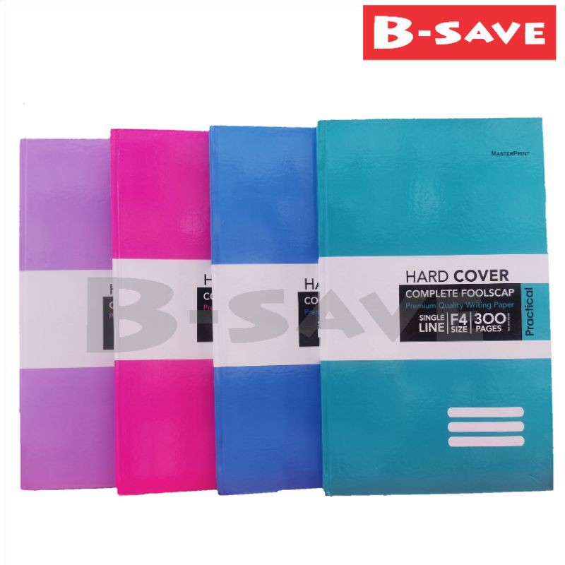 300pages Hard Cover Foolscap Book / Saiz F4 Note Book Single Line ...
