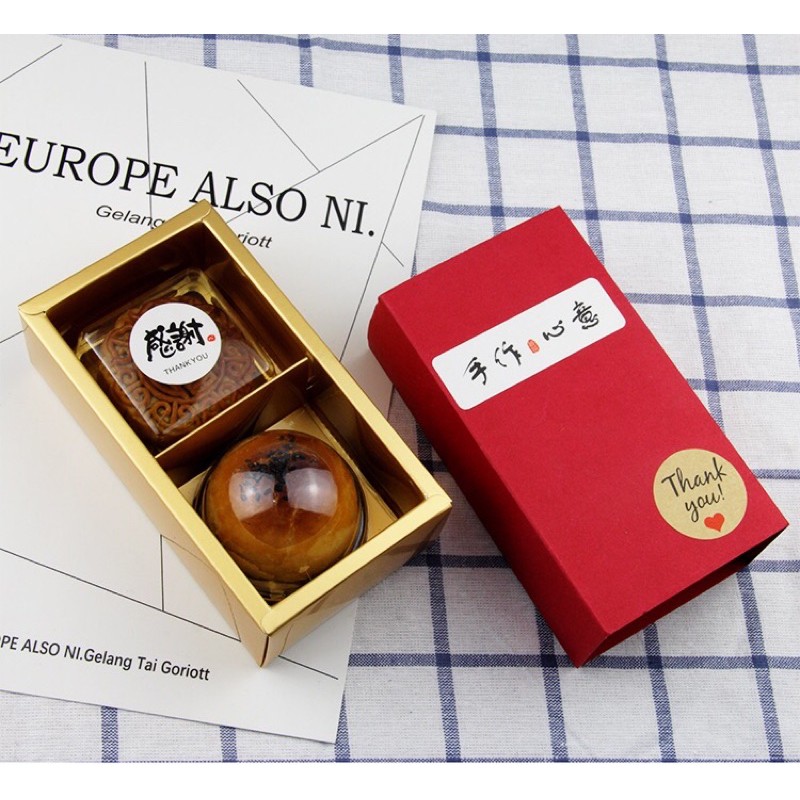 ZQ-252 (5pcs) Mooncake Packaging Box for 80g - 100g Mooncakes Red-Gold ...