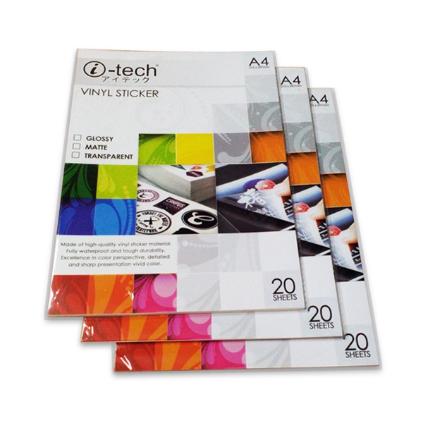 Itech Waterproof Printable Vinyl Sticker 20 Sheets/Pack A4 Size for ...