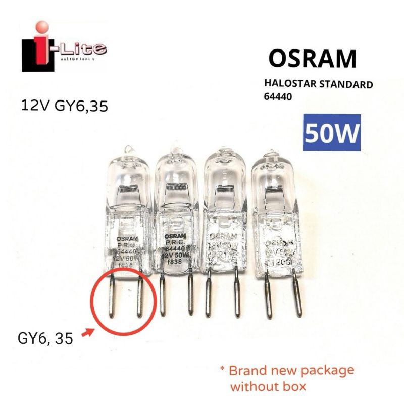 HALOGEN BULB JC GY6.35 BASE 12V 50W | Shopee Singapore