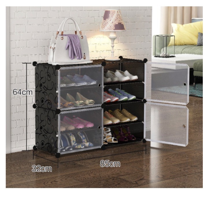 Plastic Panel Shoe Rack with Translucent Door | Shopee Singapore