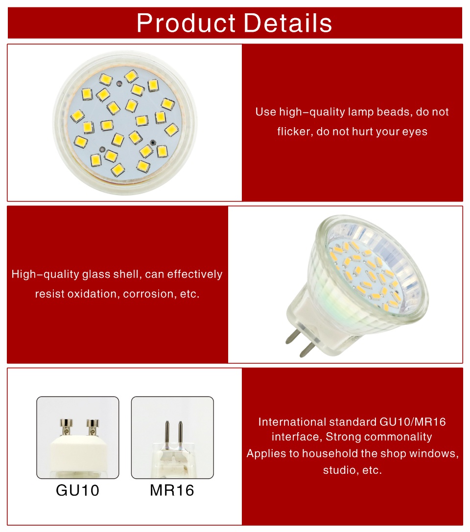 Got Liang 12V 220V MR16 GU10 GU5.3 LED Bulb 3W 5W Glass COB Lamp ...
