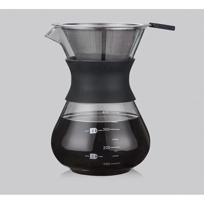 [SG Stock] Hand Drip Coffee Maker Glass Pot Heat Resistant borosilicate ...
