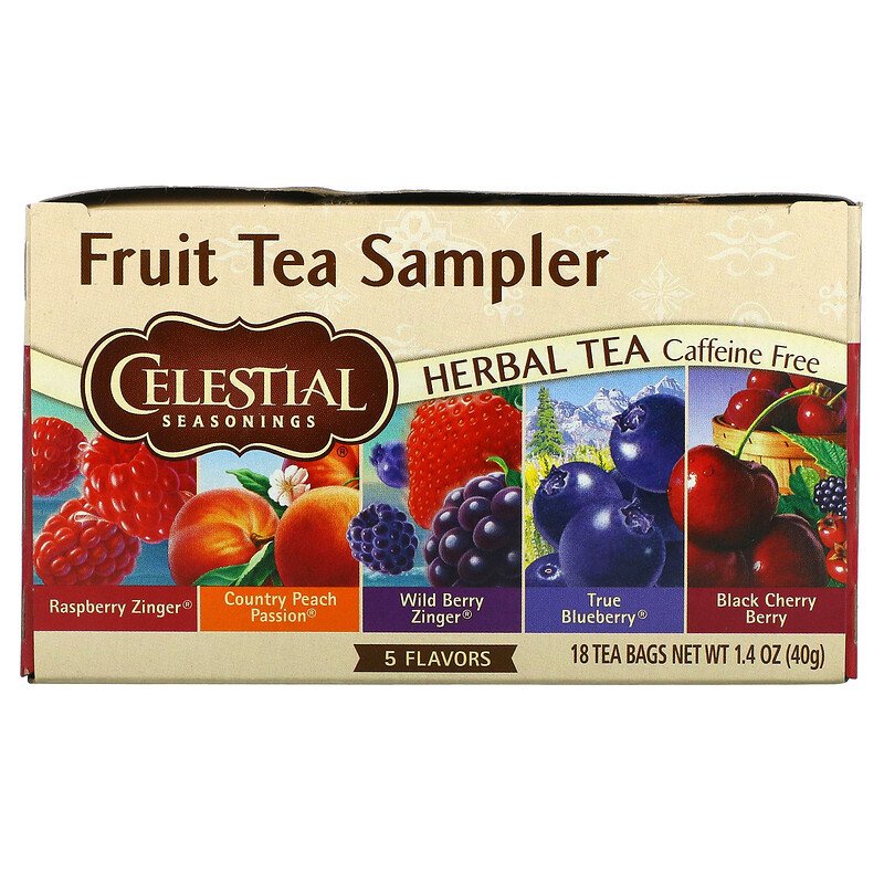 Celestial Seasonings, Fruit Tea Sampler, Herbal Tea, Caffeine Free, 5 ...