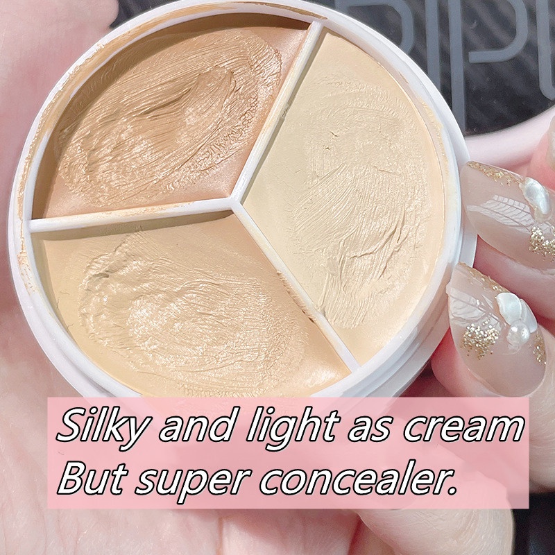 Three color concealer Full Coverage Concealer Palette, Brighten the ...