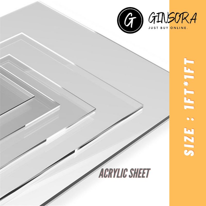 1FT x 1FT Clear/Opaque White Acrylic Sheet/亚克力/Plexiglass/PMMA/Perspex ...