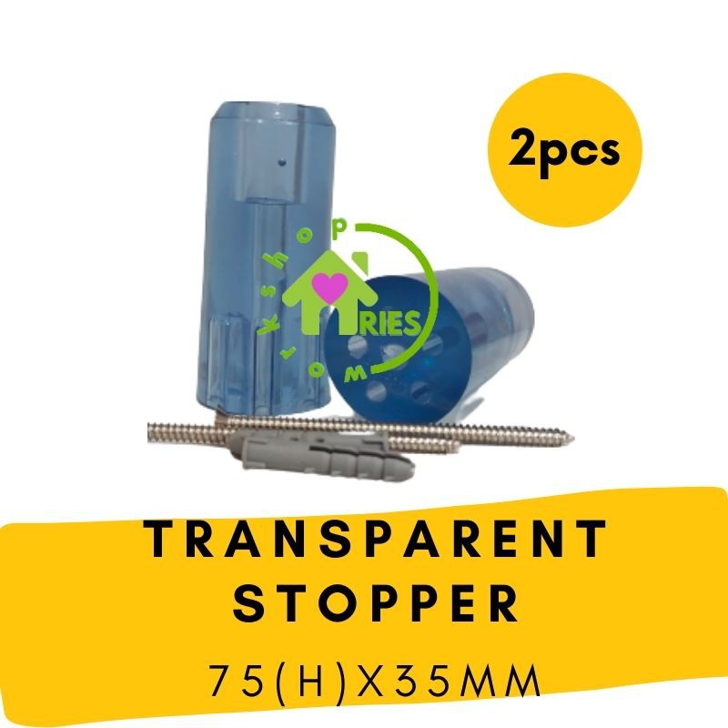 PVC Transparent Rubber Round Stopper 38MM/ 75MM LONG (pair) door ...