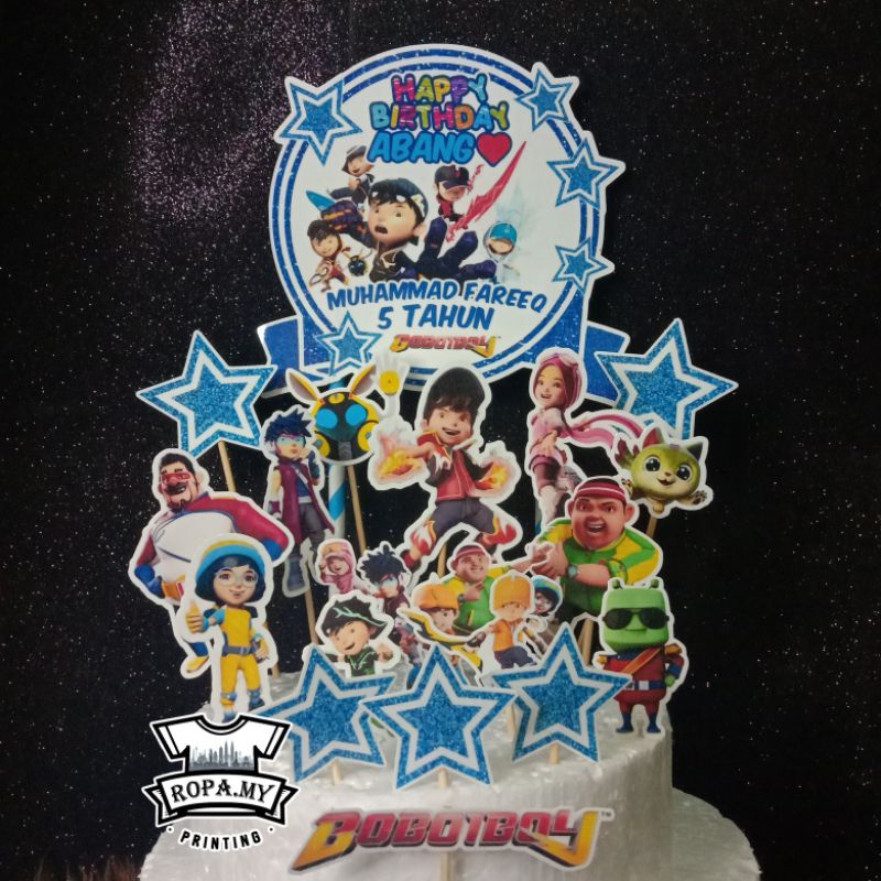 Boboiboy Cake Topper 2 in 1 (Cake Topper + Sticker) | Shopee Singapore