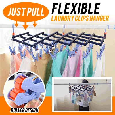 JUST PULL Flexible Laundry Clips Hanger / 14 clips 29 clips | Shopee ...