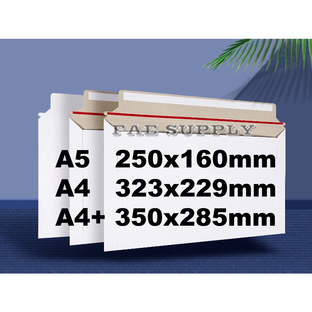 Document White Envelope Hard Cardboard Sampul surat putih keras A5 A4 ...