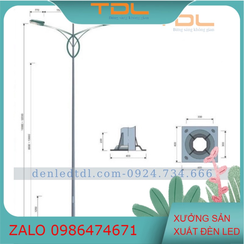 Round tapered octagonal street lighting column code TDLC-DR11 | Shopee ...