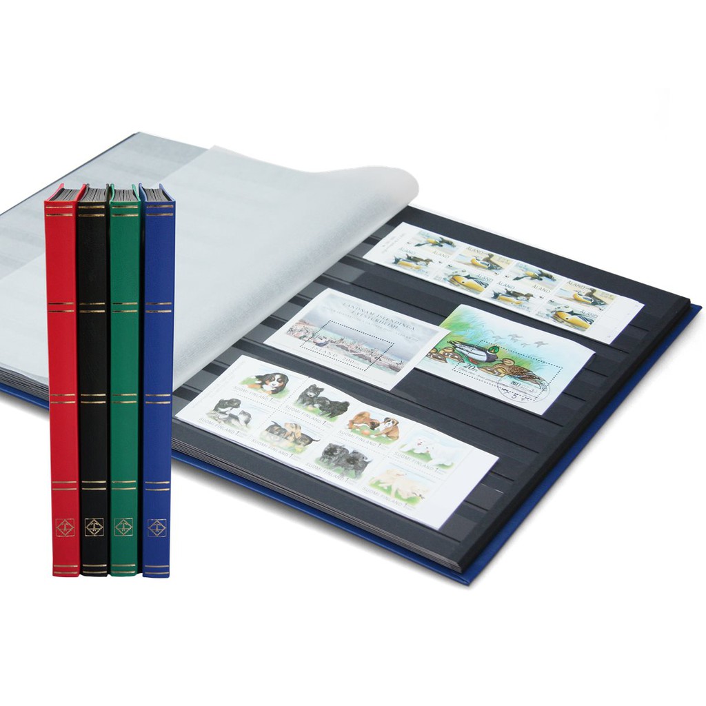 High Quality Stockbook from Lighthouse (stamp album) A4 32 black pages ...