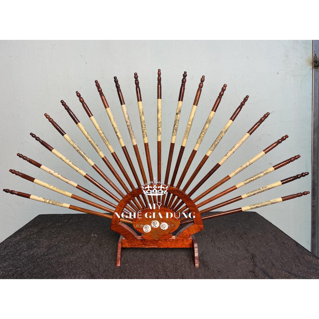 Fan-shaped chopsticks rack set of 10 pairs of chopsticks and 1 fan rack ...