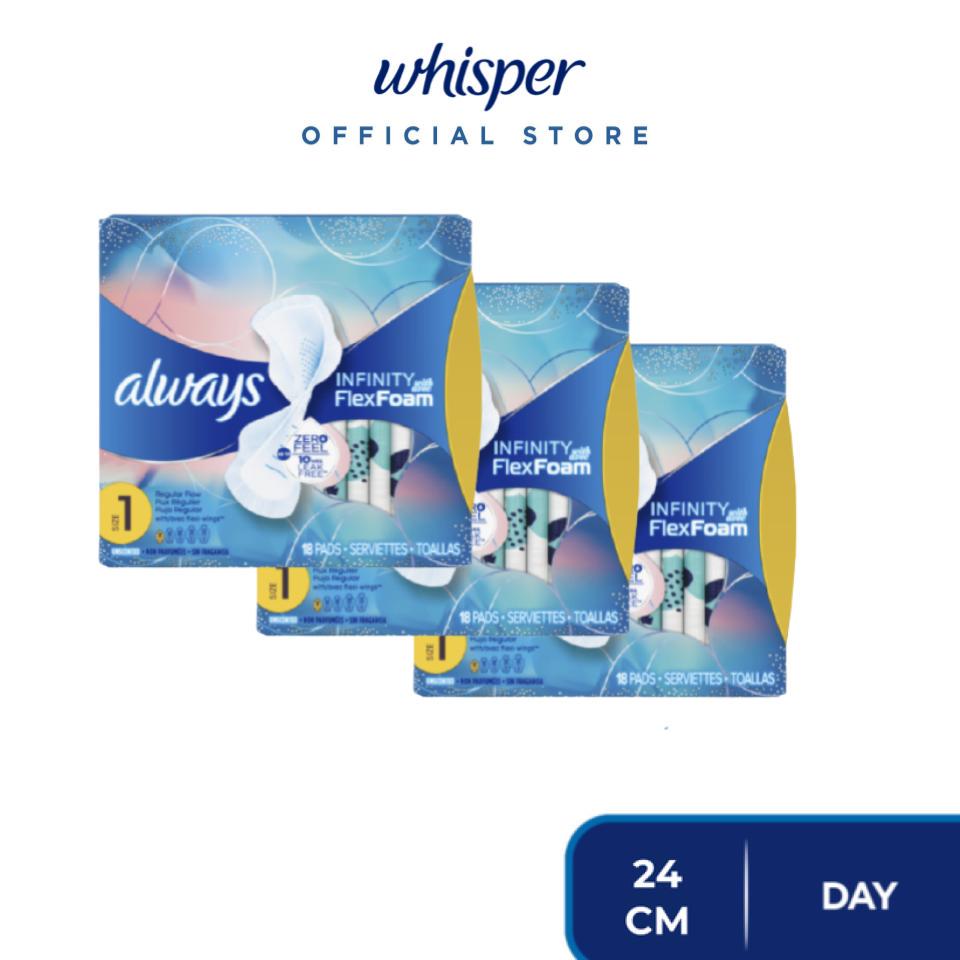 [Bundle of 3] Always Infinity Size 1 Regular Flow Thin Sanitary Pads ...