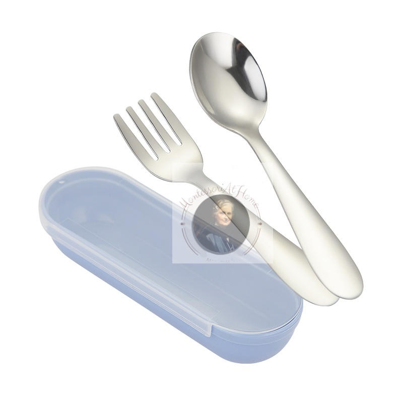 Montessori small size spoon and fork food-grade baby eating children's ...