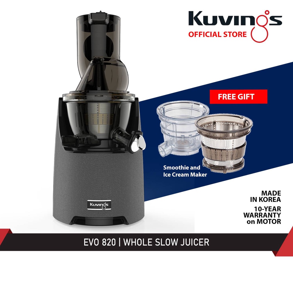 Kuvings EVO820 Whole Slow Juicer with Dual Feeding Chute for Cold Press Masticating Juice (Gun ...