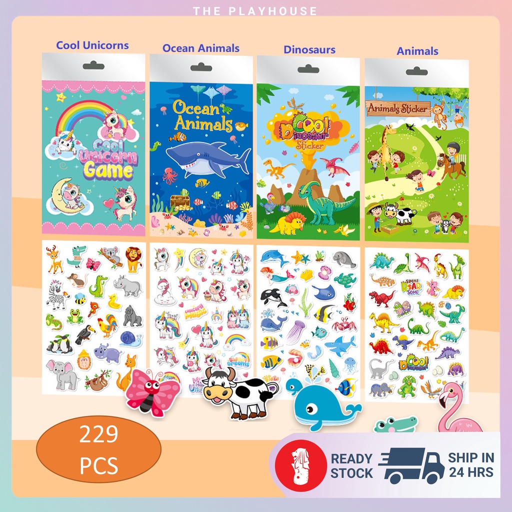 [229pcs 4 Sets Bundle] Kids Reusable Sticker / Gift for Kids ...