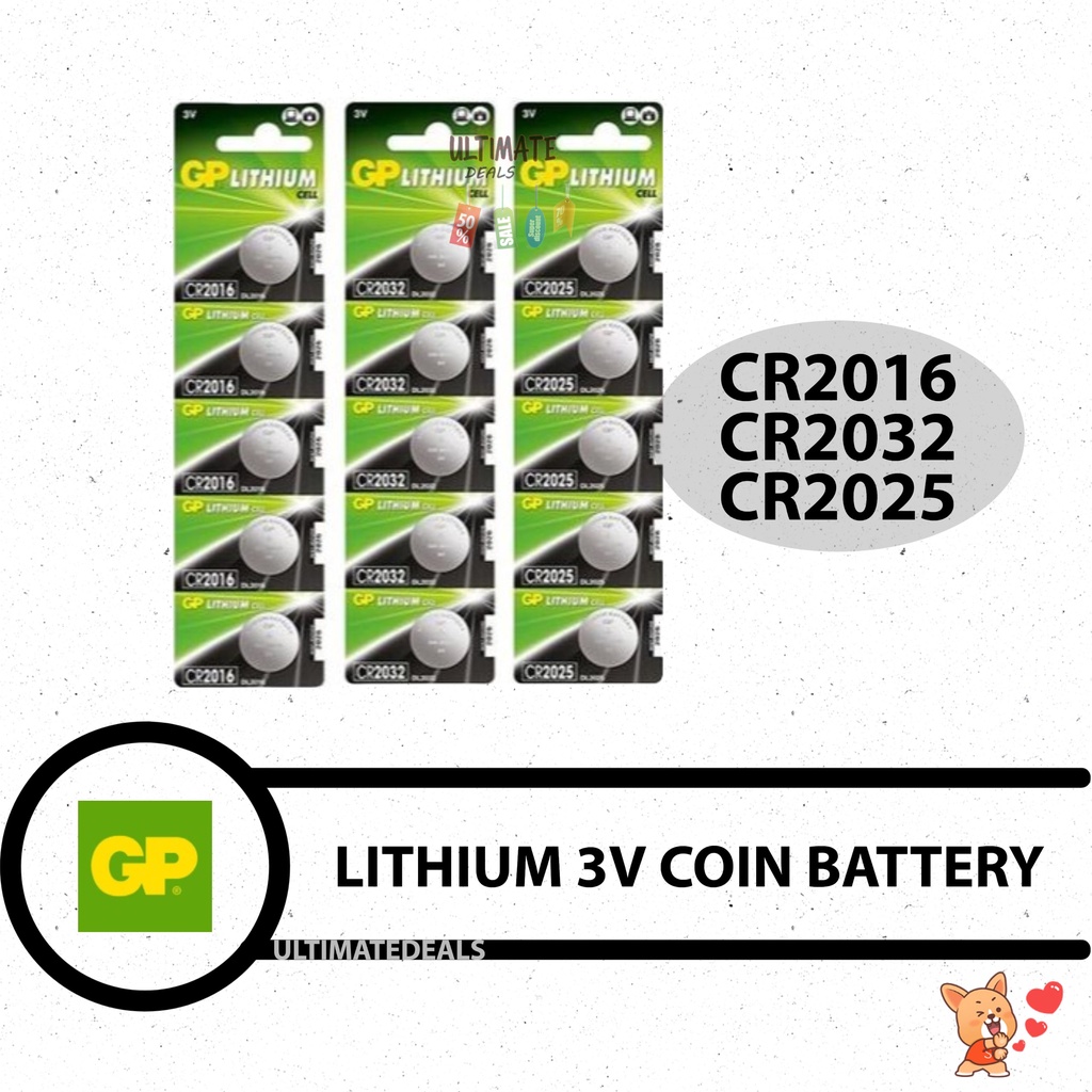 [Bundle] GP Batteries® Lithium 3V Coin Cell Batteries (CR2016 / CR2025 / CR2032) | Shopee Singapore