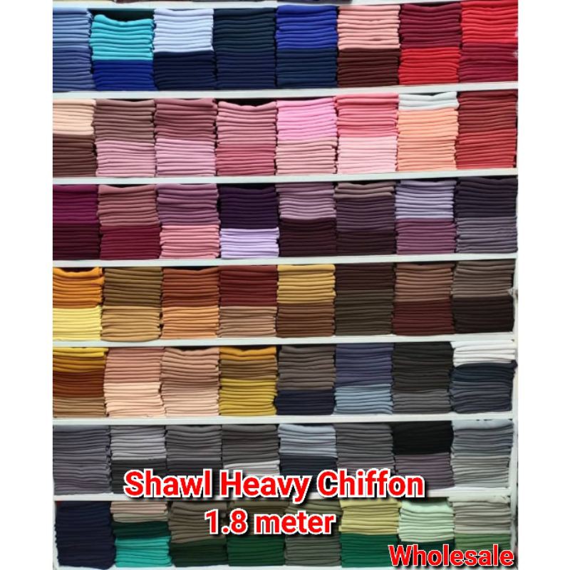 Shawl Keknis Heavy Chiffon PILIH WARNA | Shopee Singapore