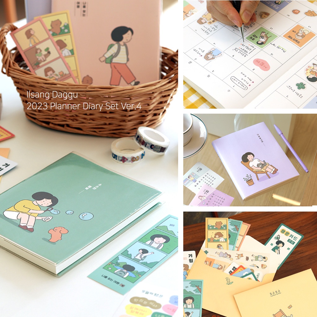 [Korean Planner] INDIGO Ilsang Daggu 2023 Planner Diary Set Ver.4 4Type ...