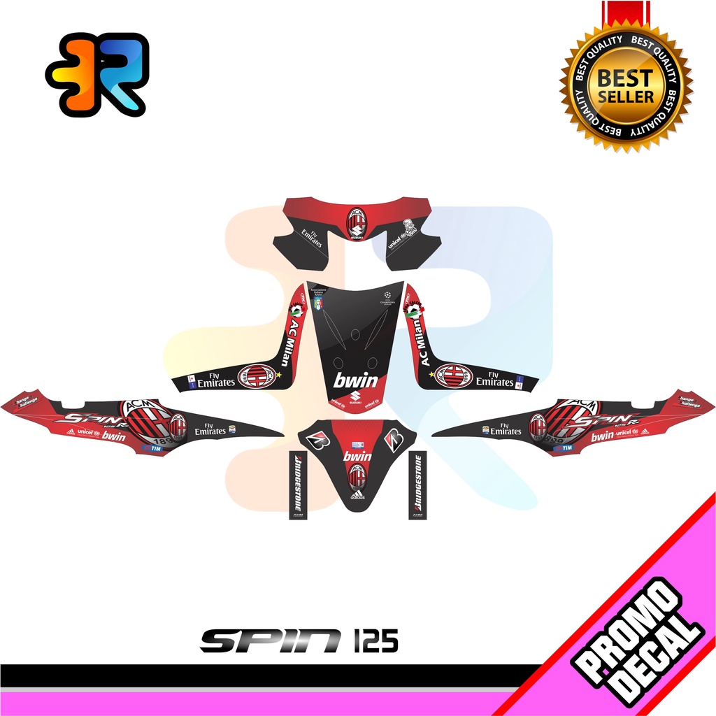 Spin 125 Decal Full Body Sticker Ac Milan Design Variations | Shopee ...