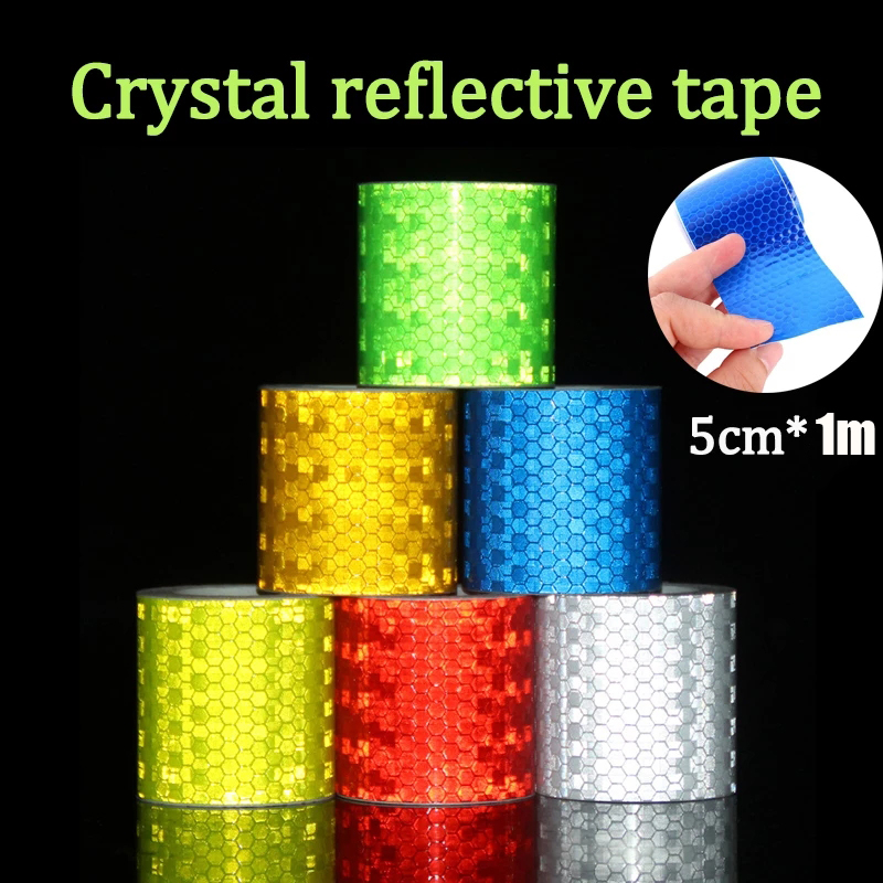 5cm*1M Color Crystal Car Warnings Reflective Film / Bike Color Grid ...