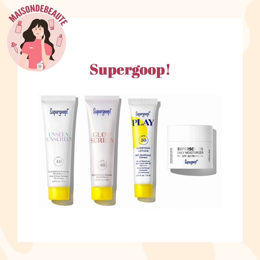SUPERGOOP Unseen Sunscreen / PLAY Everyday Lotion / Glowscreen Broad ...