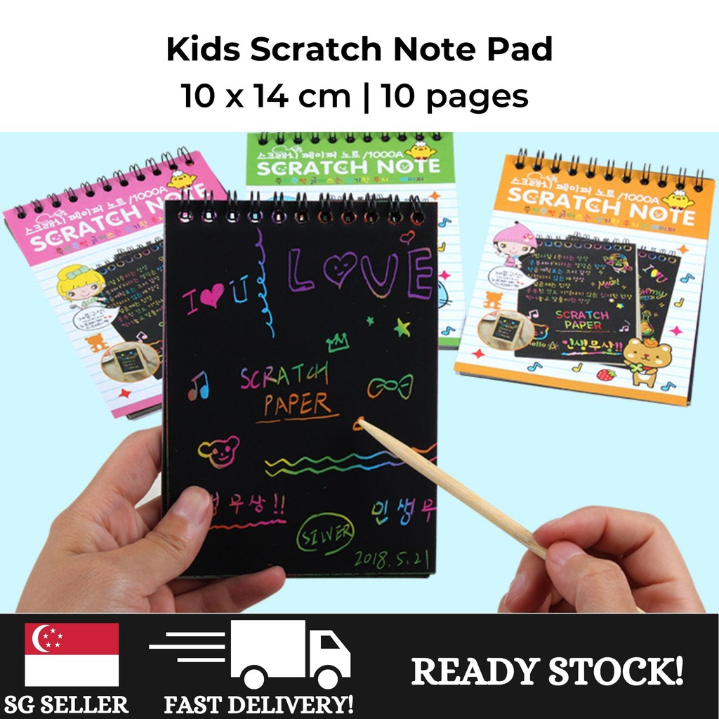 [SG SELLER] Children's Colorful Scratch Pad | Kids Colorful Sketch Pad ...