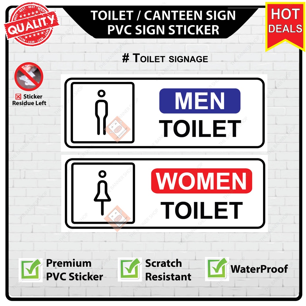 Toilet Sign, Canteen Sign, Surau Signage Sticker (Sticker Only ...
