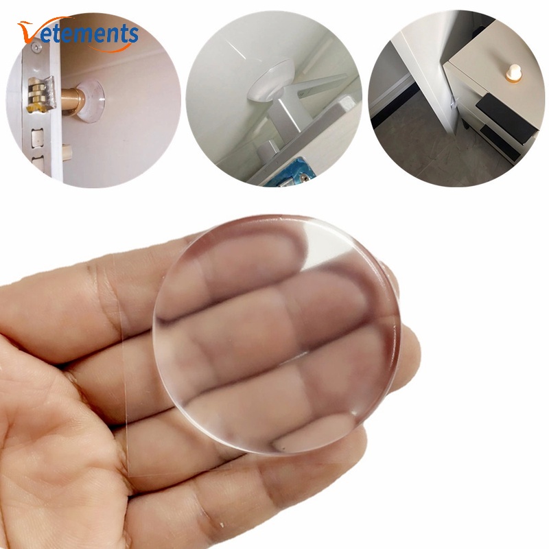 6 Pcs/ Set Round Thicken Transparent Silicone Anti-collision Pad/ Punch ...