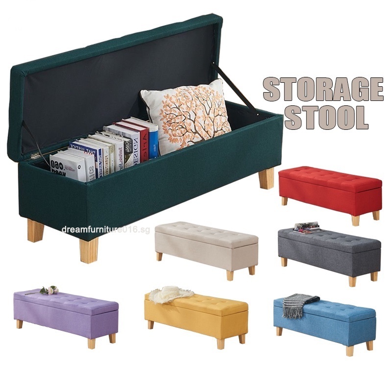CONSIDER Fabric Storage Stool Living Room Change Shoe Stool Bench ...