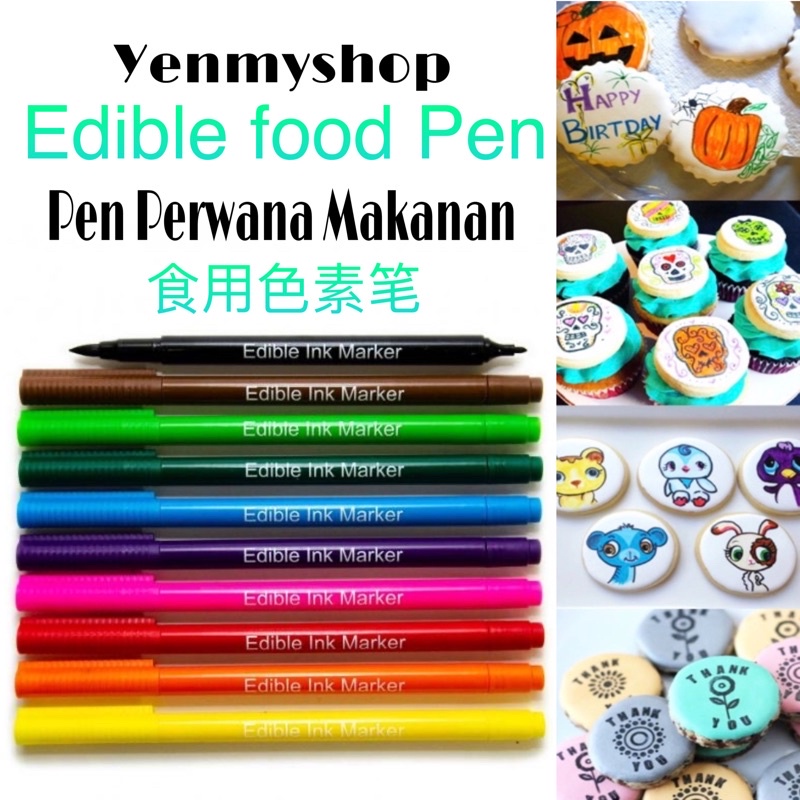 10Colors Kek Edible Pen Markers Halal Decorating Coloring Pens for ...