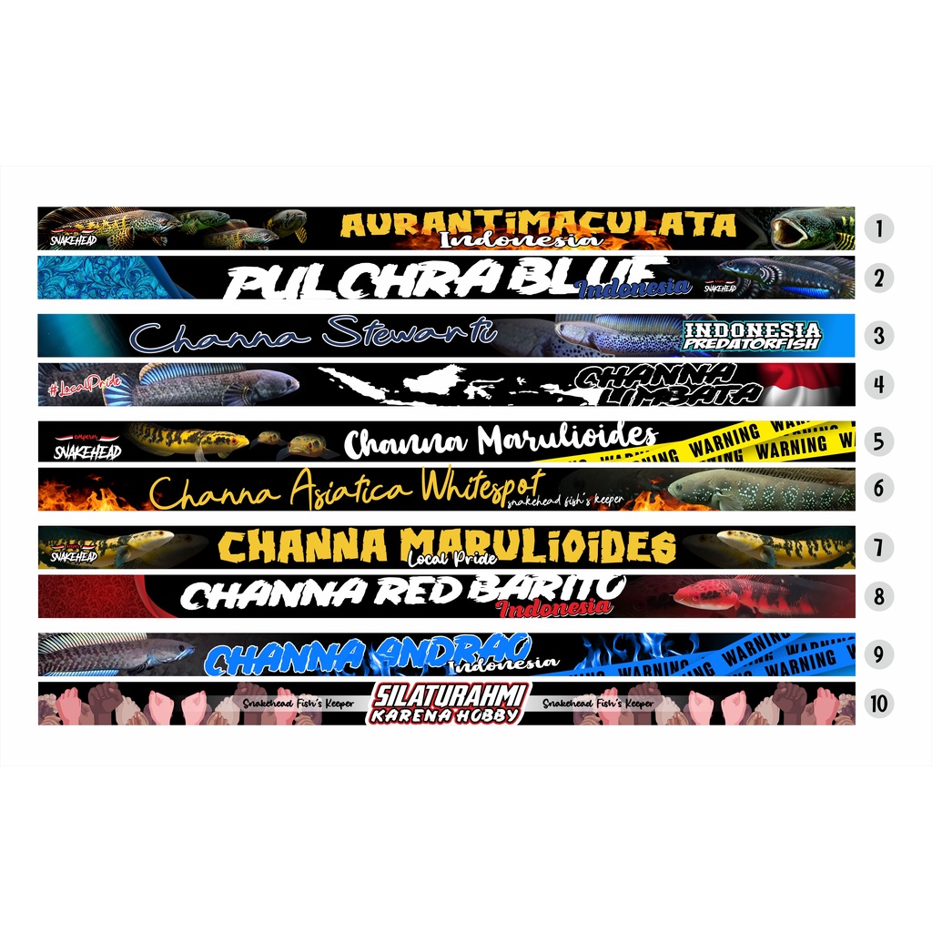 Snakehead fish channa EDITION (Can Request) aquarium sticker, tank ...