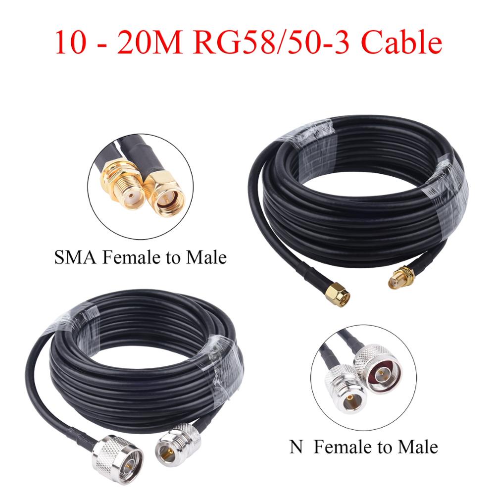 10-20M RG58/50-3 RF Coaxial Cable SMA/N Female to Male Extension Wire ...