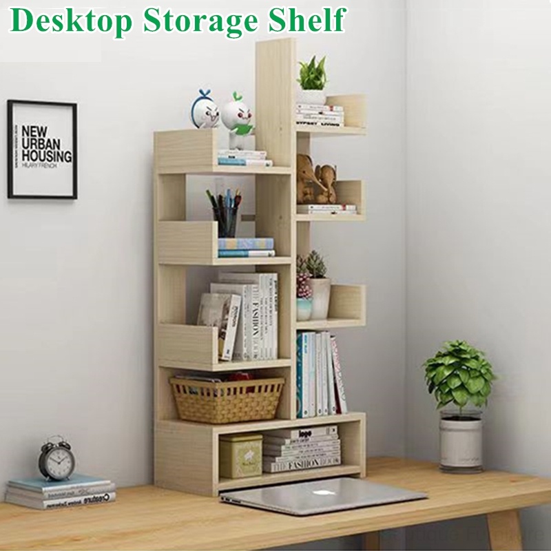 Desktop Organiser Book Shelf Office Table Storage Bookshelf Document ...
