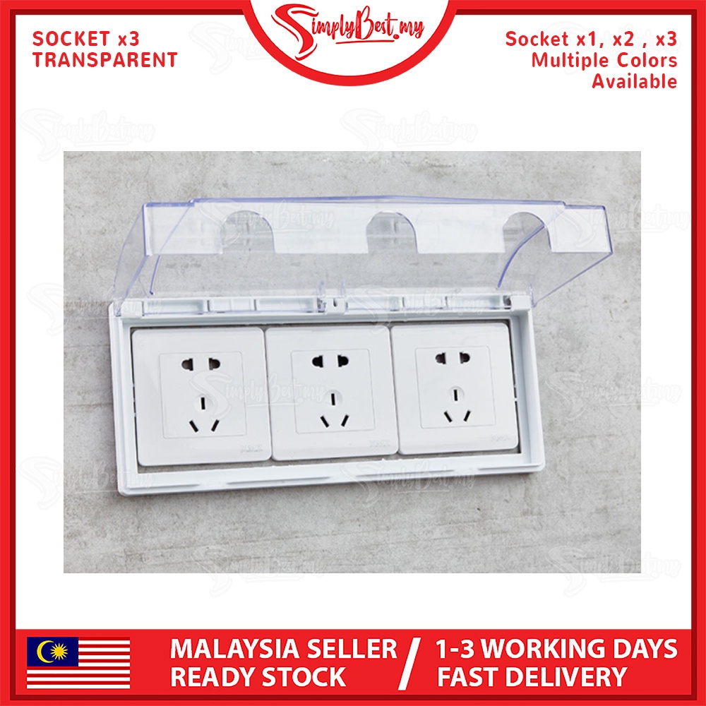 SIMPLYBEST 1/2/3 Transparent Switch Cover PVC Socket Waterproof ...