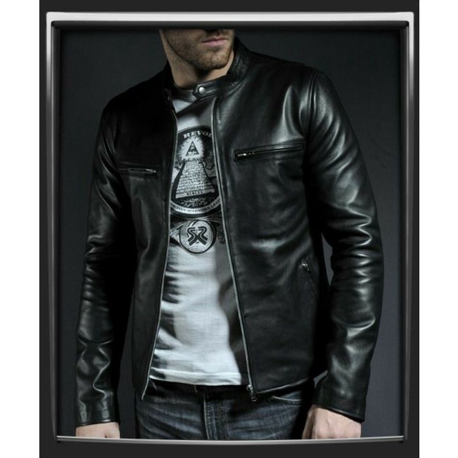 SUPER ORIGINAL PLAIN BLACK GARUT SYNTHETIC MEN'S LEATHER JACKET ...