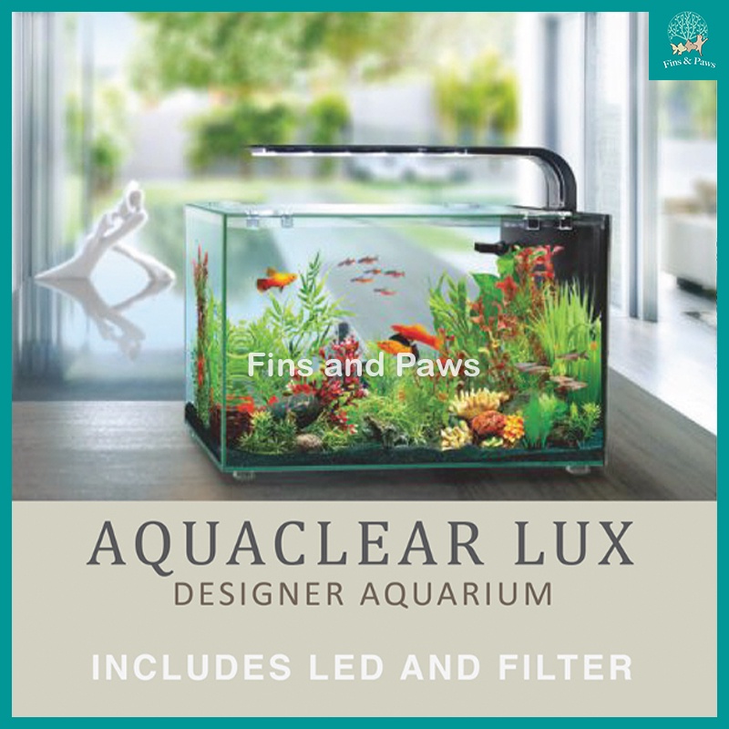 Aquaclear Lux Designer Aquarium Fish Tank complete with LED Lights and ...