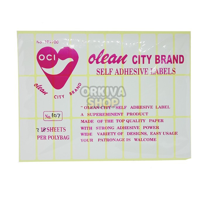 Name Labels / Labels Olean City 107 Plain (10 Sheets) | Shopee Singapore
