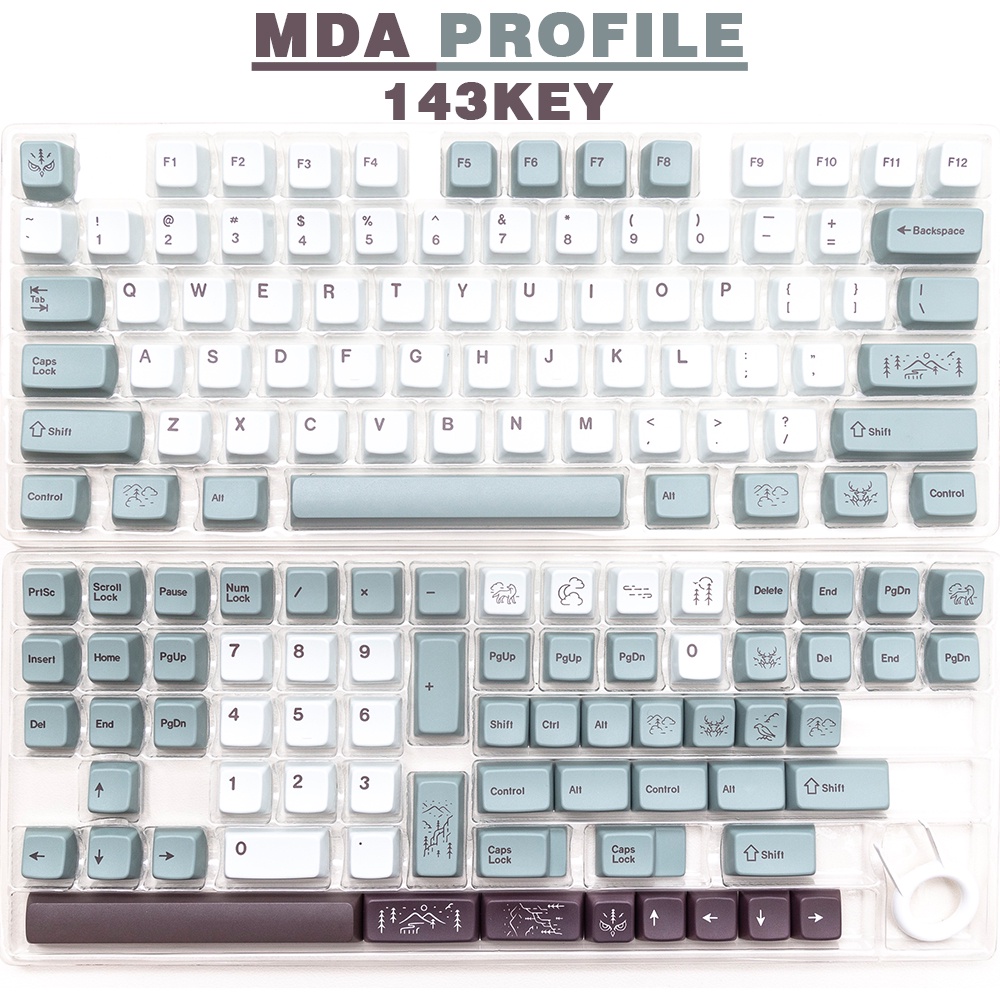 PBT Mechanical Keyboard Keycaps XDA/MDA/Cherry Profile For 108/98/87/84 ...