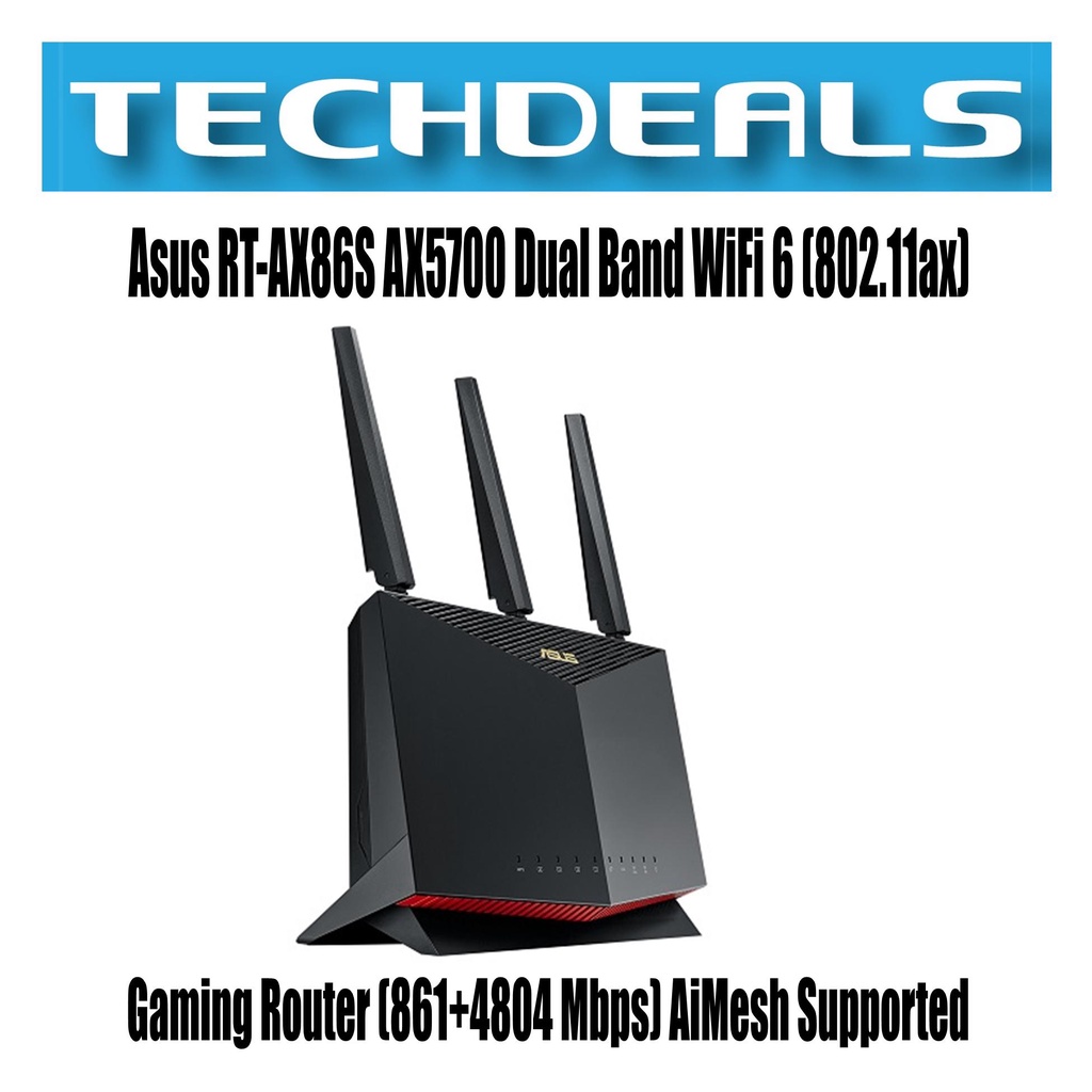 Asus RT-AX86S AX5700 Dual Band WiFi 6 (802.11ax) Gaming Router (861 ...