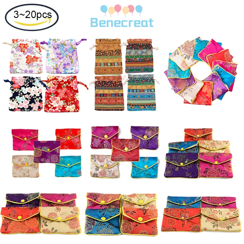 Jewelry Silk Purse Gift Pouches Random Assorted Colors Embroidery ...